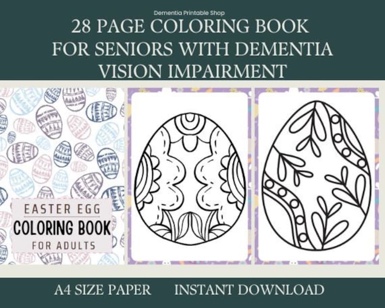 Simple Coloring Book for Seniors With Dementia, Memory Loss, Parkinson ...
