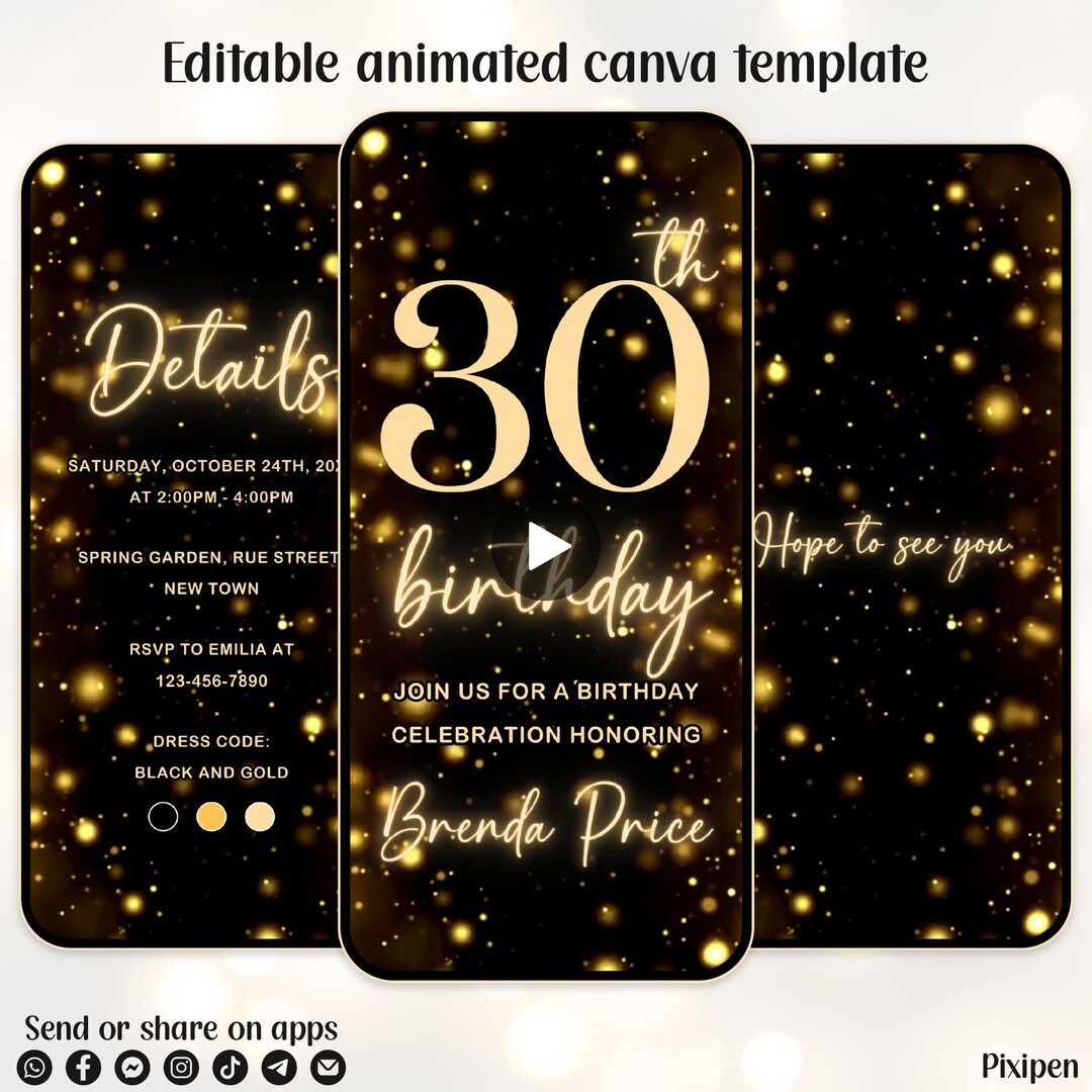 30th Birthday Invitation Sparkling 30 Birthday Invitation Sparkling ...