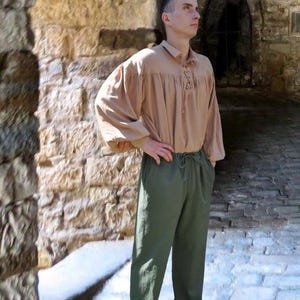 Men's Medieval Style Shirt for Festival, Chest and Cuffs With Tie ...