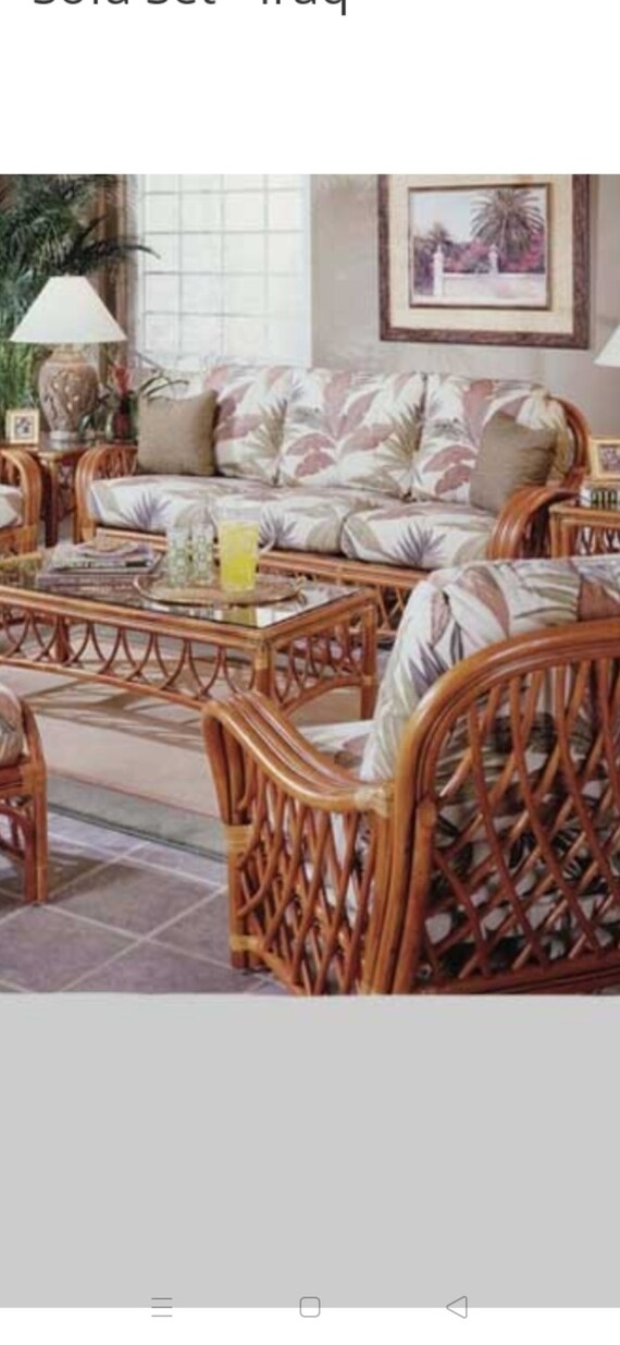 Handmade brown colour canefurniture sofaset for home decorations