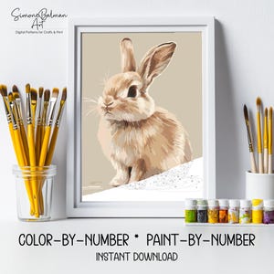 Color by Number, Paint by Number Printable, Cute Rabbit , Coloring ...