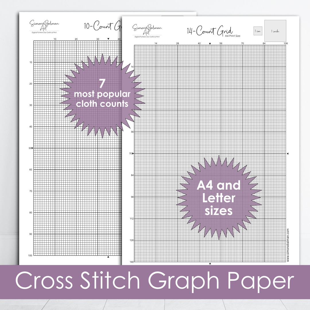 Printable Cross Stitch Graph Paper, Graph Paper for Cross Stitch 10, 11 ...