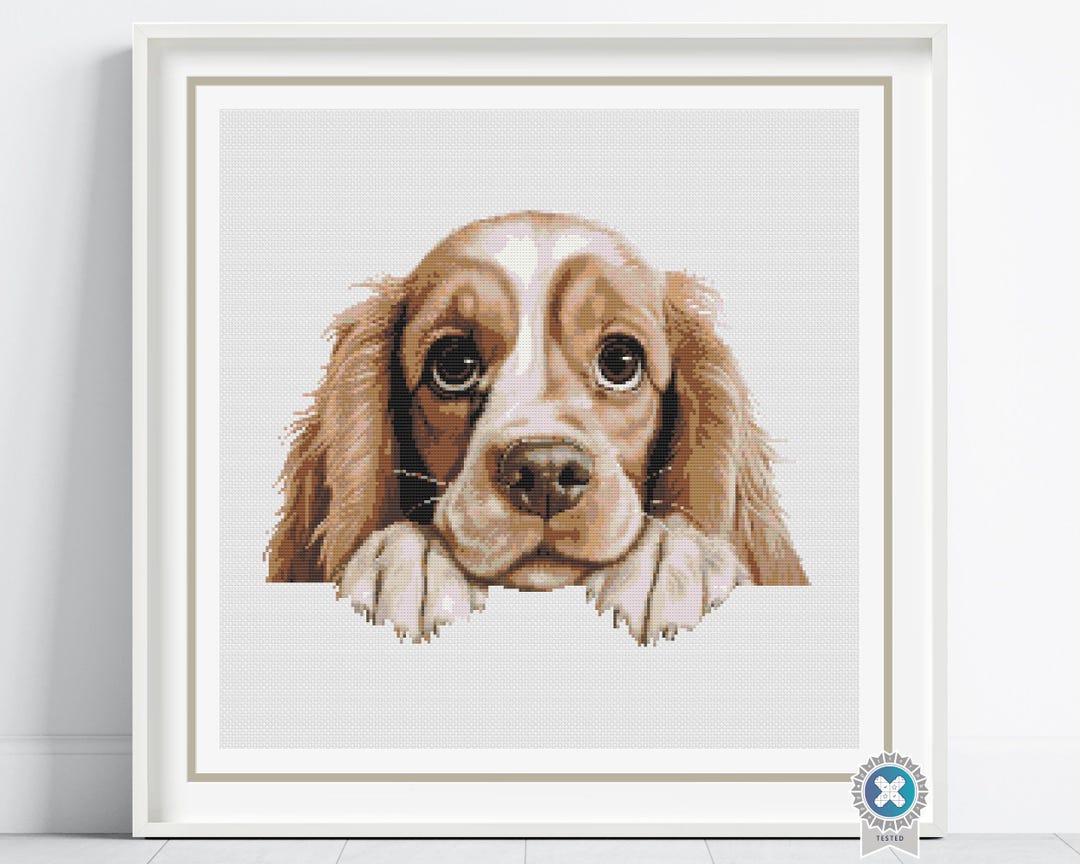 American Cocker Spaniel Cross Stitch Pattern, Dog Cross Stitch Art ...