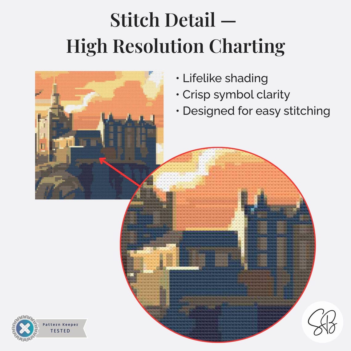 Edinburgh Travel Poster Cross Stitch Pattern, Retro Scotland Landmark ...