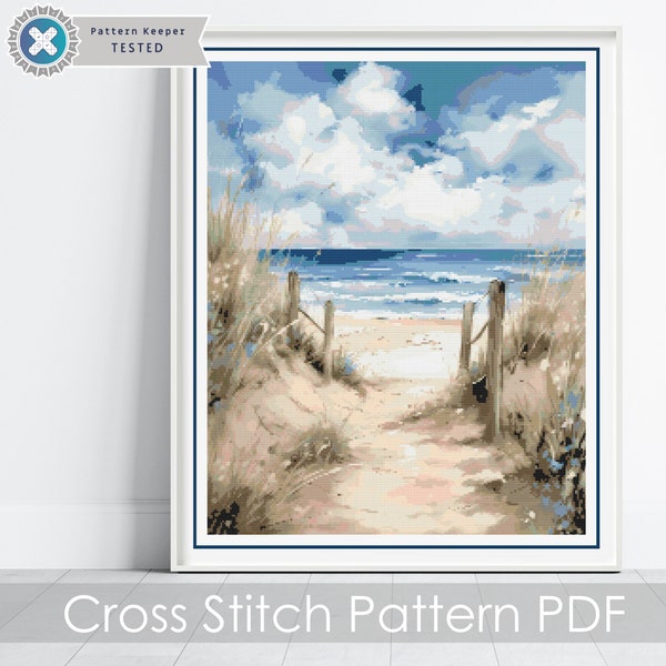 Beach Cross Stitch Pattern - Etsy