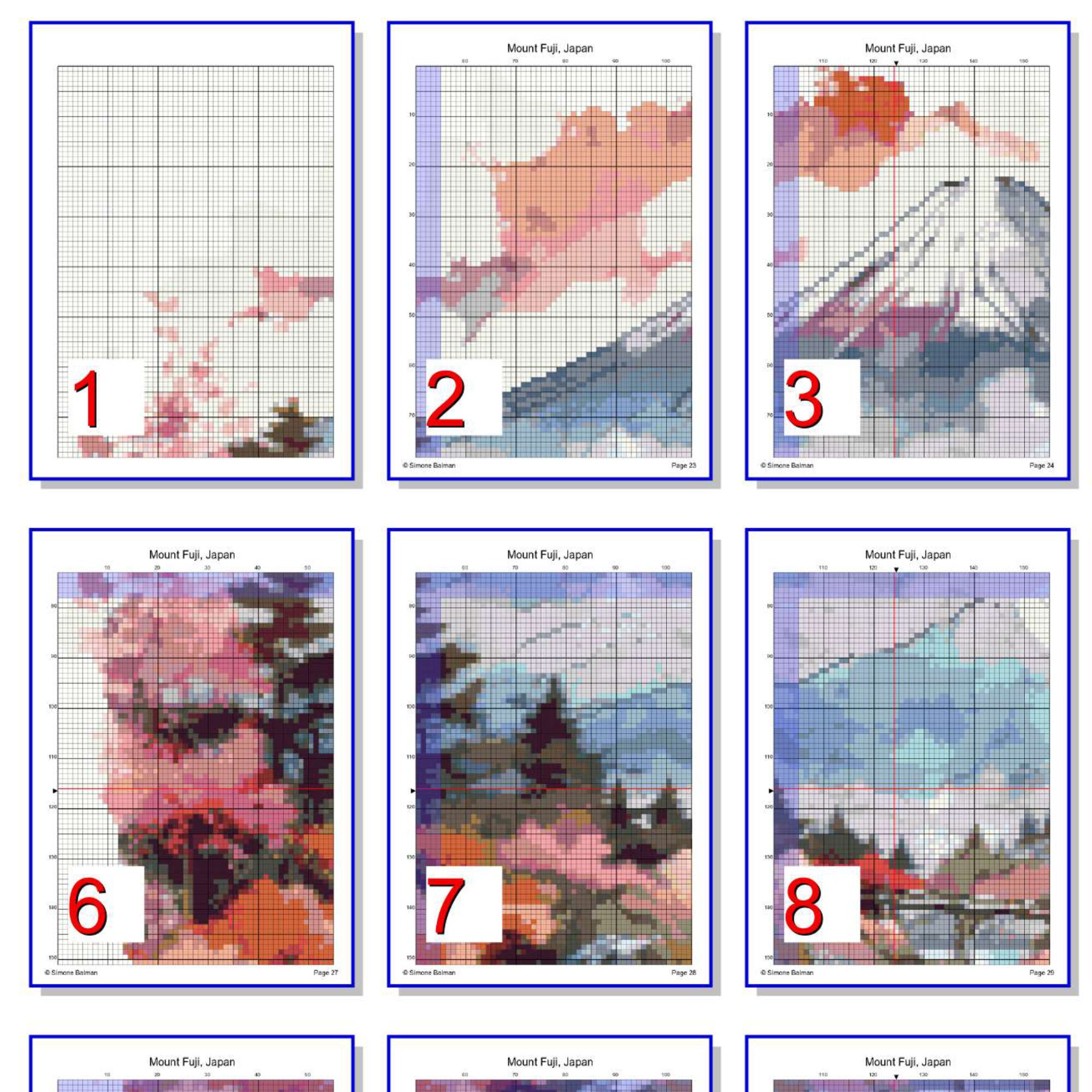 Mount Fuji Japan Cross Stitch Pattern / Japan Mt Fuji Digital PDF Cross ...