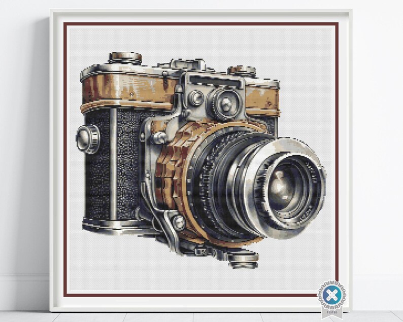 Vintage Camera Cross Stitch Pattern, Retro Photography Embroidery ...