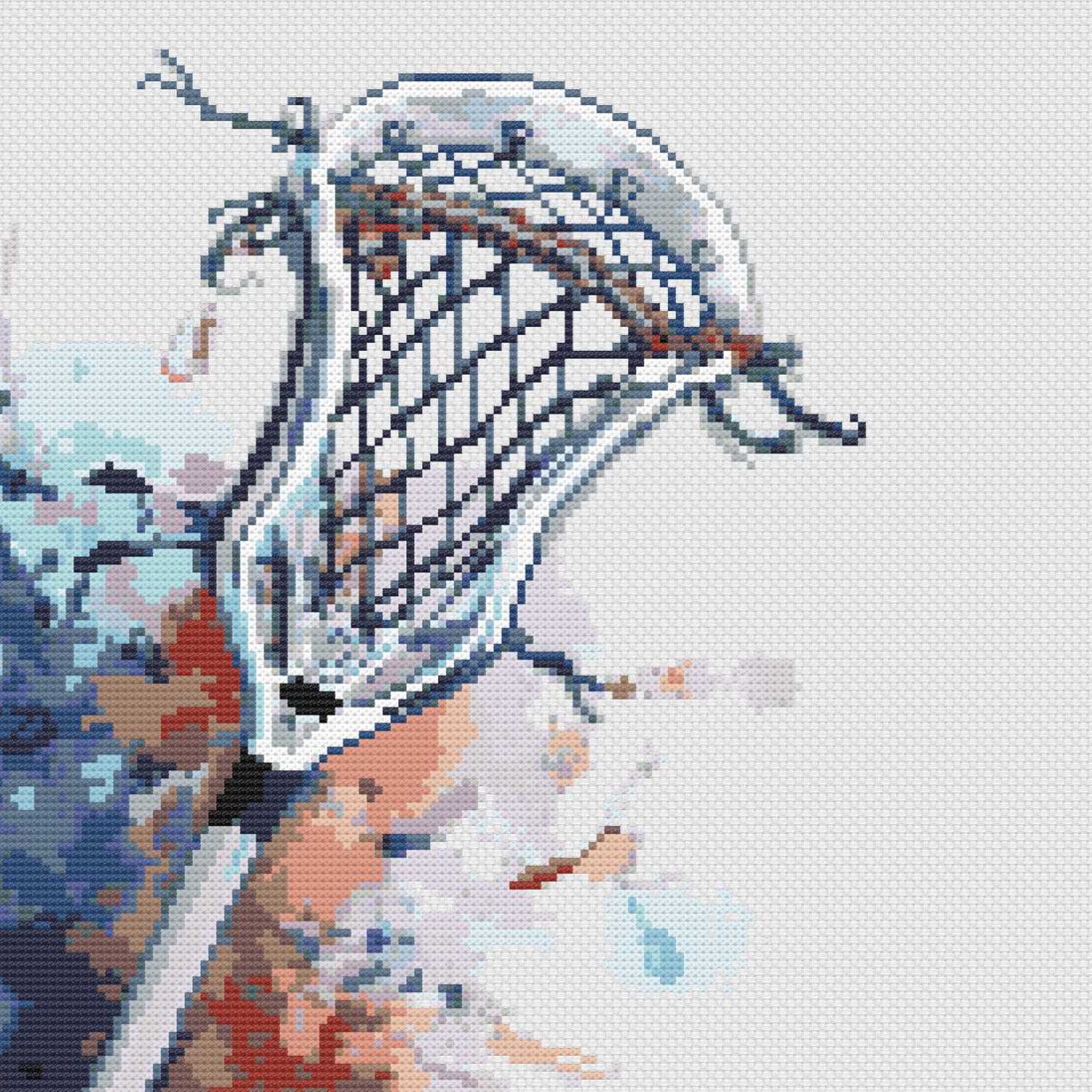Watercolor Lacrosse Counted Cross Stitch PDF Pattern, Lacrosse Sport ...