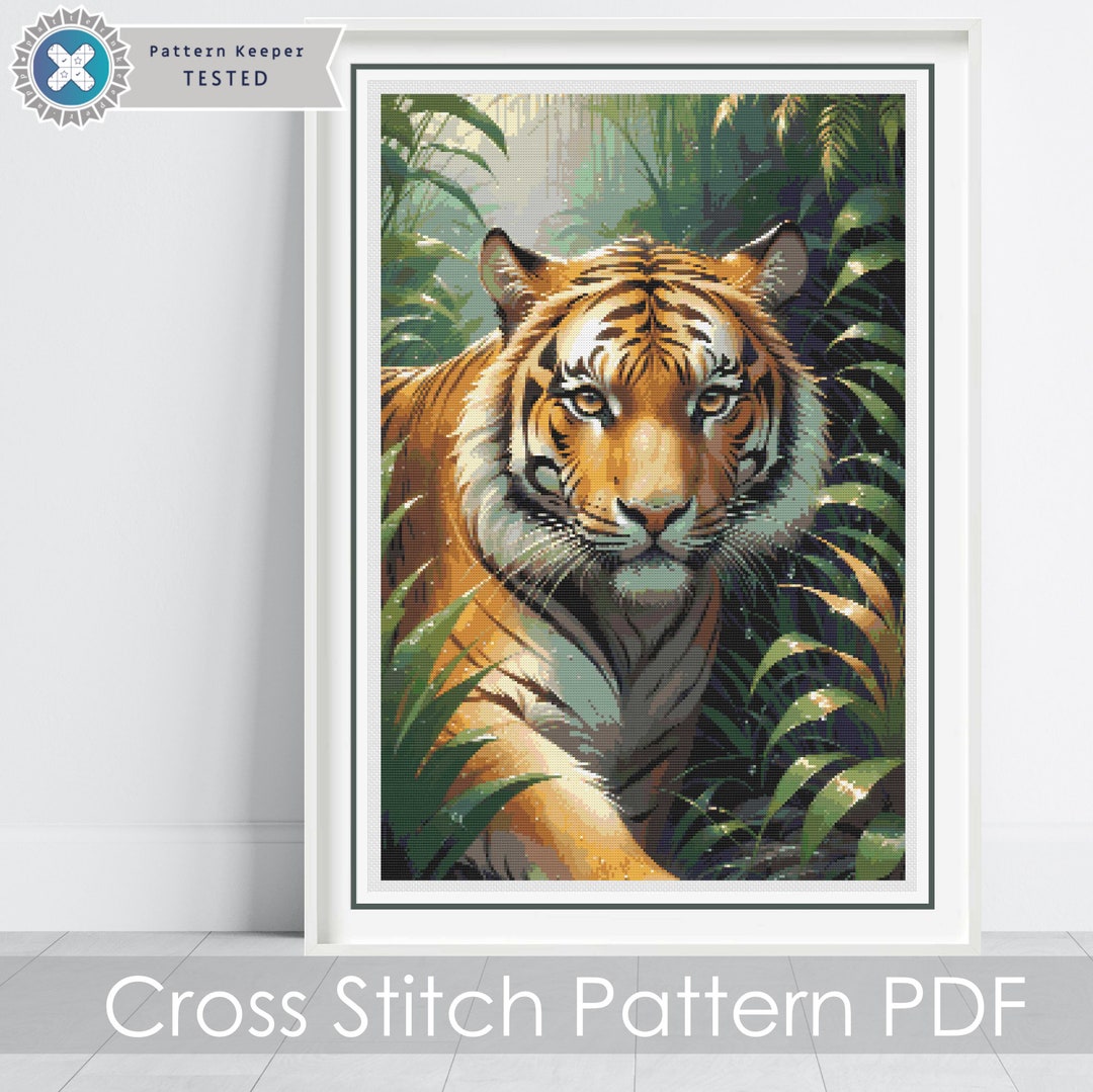 Tiger Cross Stitch Pattern / Full Coverage Wild Animals PDF Cross ...