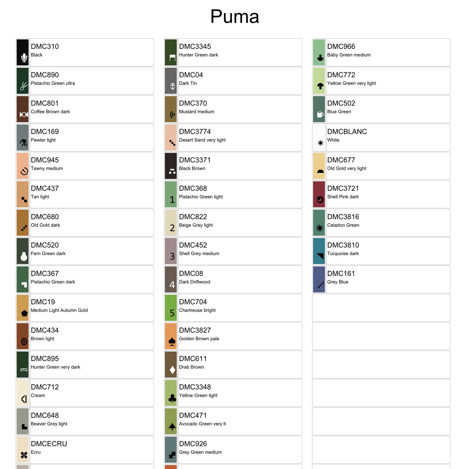 Puma Cross Stitch Pattern / Full Coverage Wild Animals PDF Cross Stitch ...