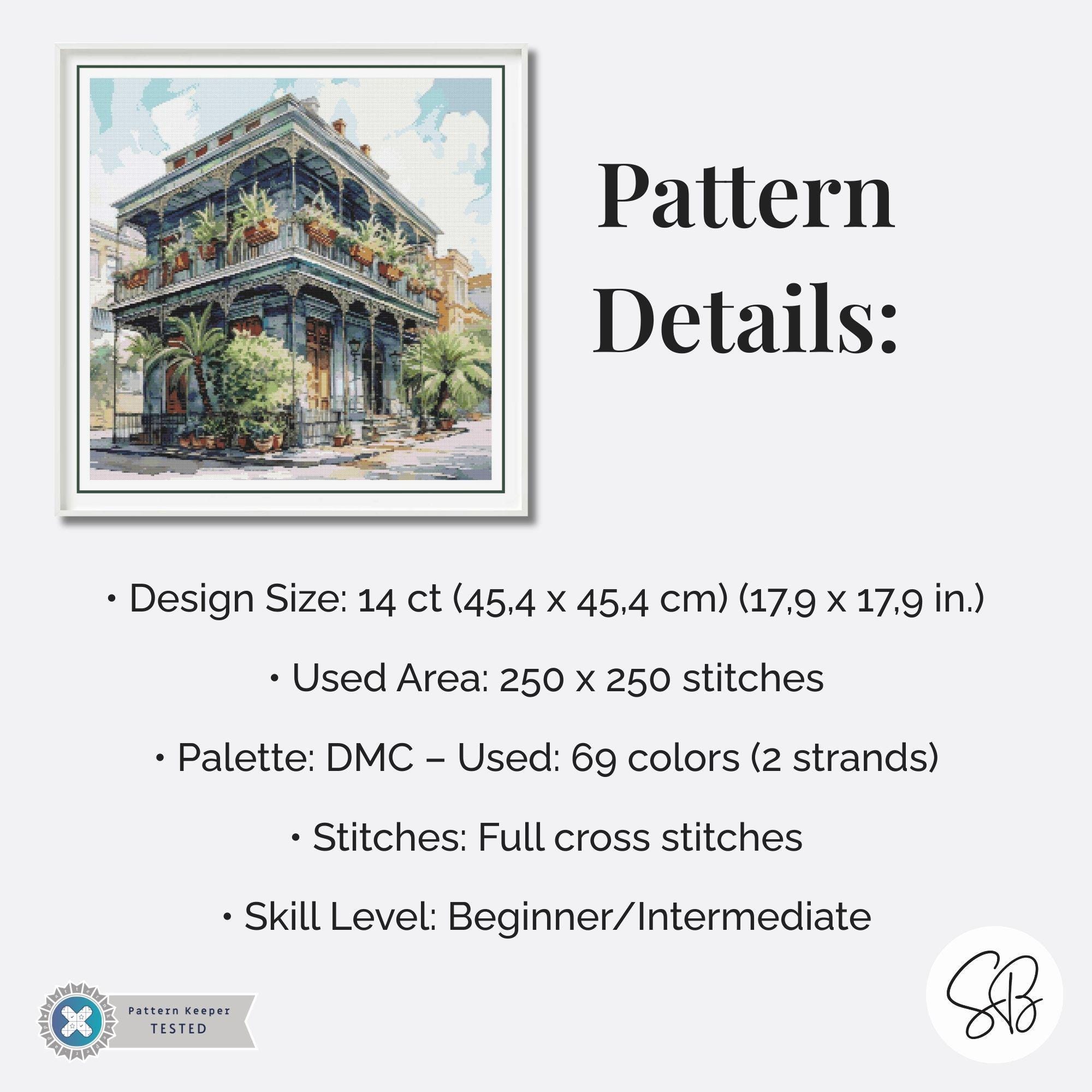 New Orleans House Cross Stitch Pattern, Historic Southern French ...