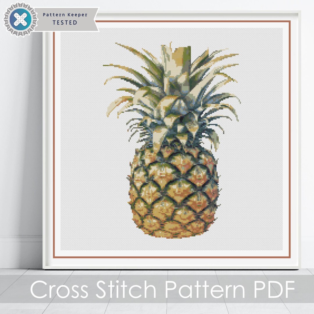 Pineapple Cross Stitch PDF Pattern / Pineapple Fruit Digital Cross Stitch Pattern Download ...