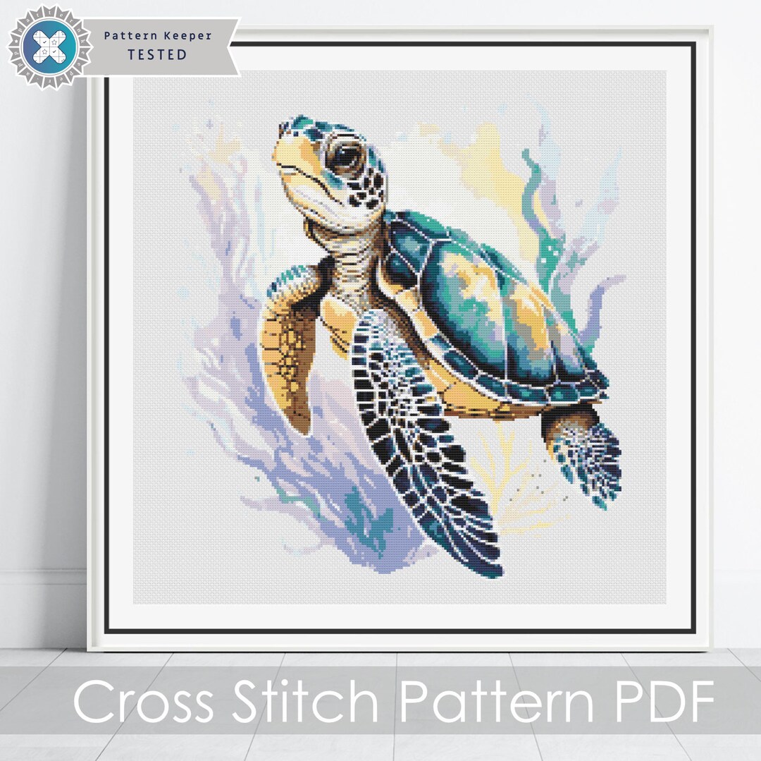 Sea Turtle Cross Stitch Pattern / Cute Sea Turtle Digital PDF Cross ...