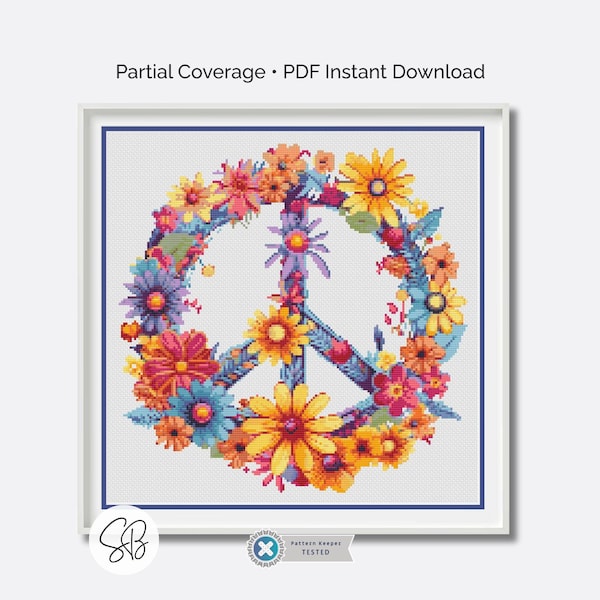 Peace Sign Cross Stitch - Etsy