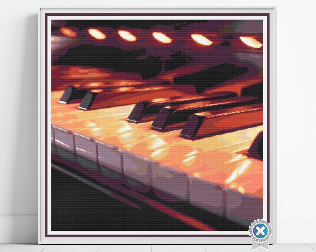 Piano Keys Cross Stitch Pattern, Musical Instrument Art, Music Lover ...