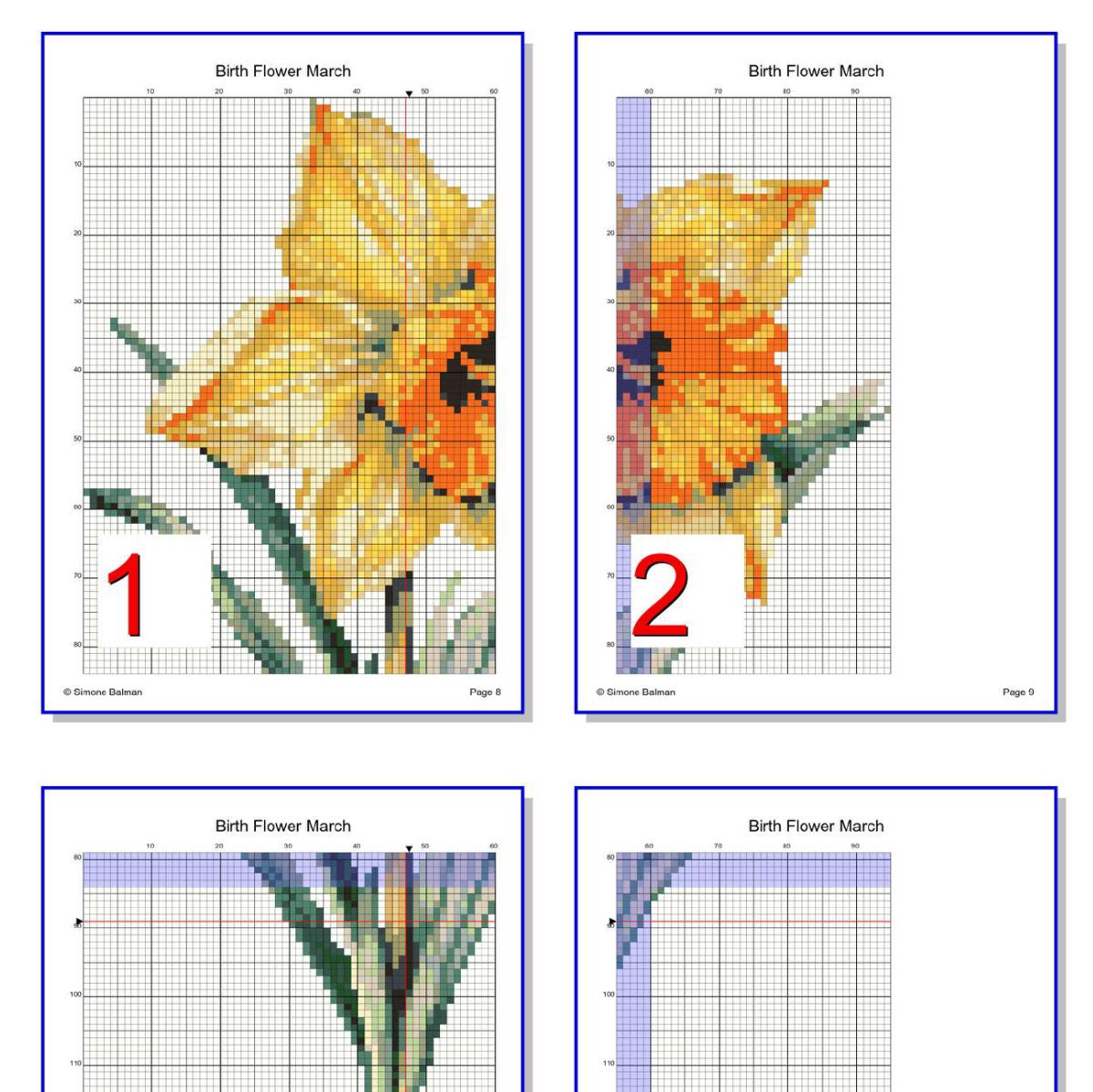 March Birth Month Flower Counted Cross Stitch PDF Pattern, Daffodil ...