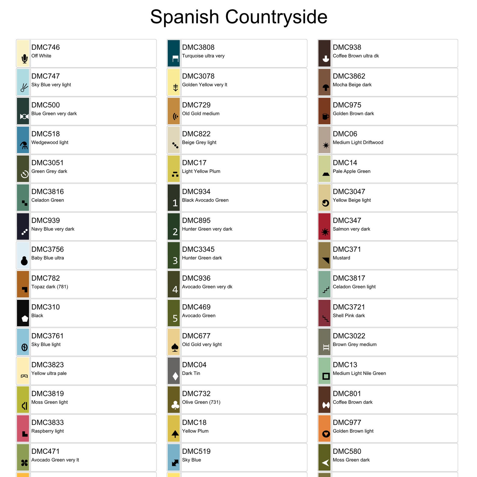 Spain in Summer Cross Stitch Pattern, Spanish Countryside Digital Cross ...