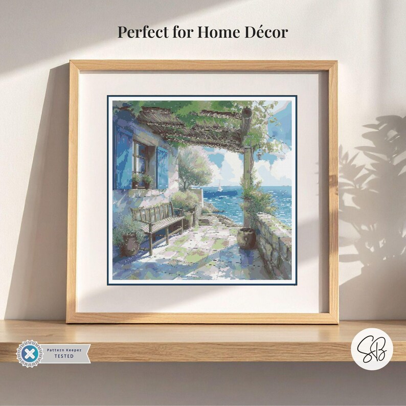 Beach House Veranda Cross Stitch Pattern, Coastal Full-coverage PDF ...