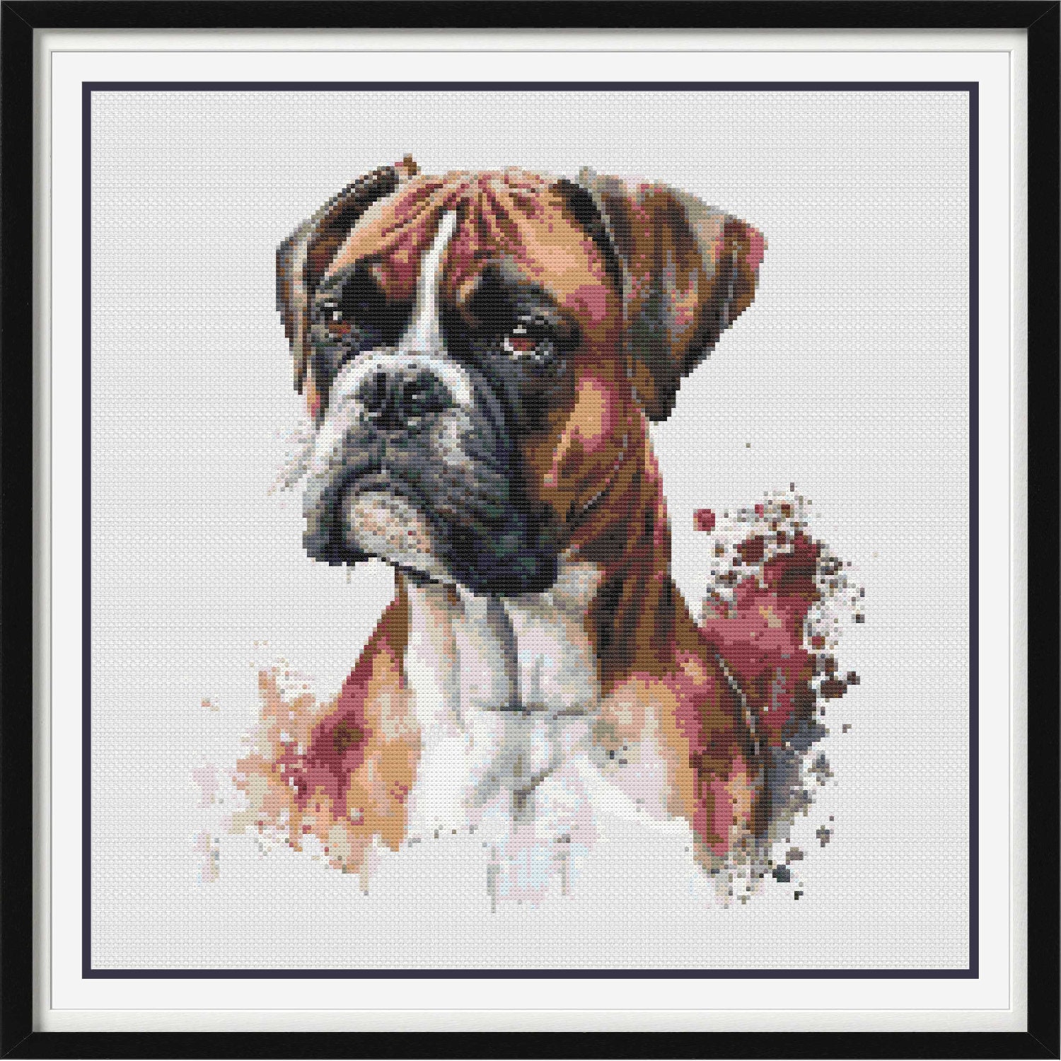 Boxer Dog Cross Stitch Pattern / Cute Boxer Dog Digital PDF Cross ...