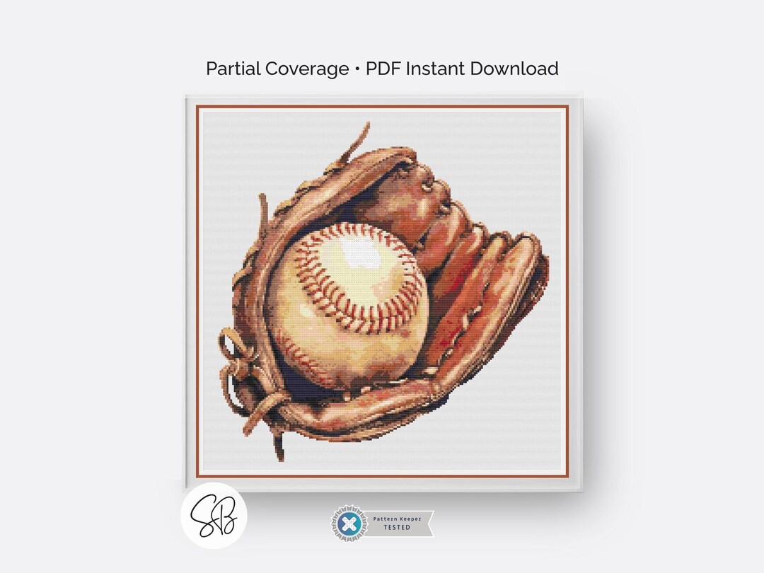 Baseball Cross Stitch Pattern, Softball Art, Sport Embroidery Decor ...