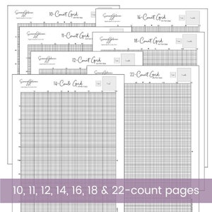 Printable Cross Stitch Graph Paper, Graph Paper for Cross Stitch 10, 11 ...