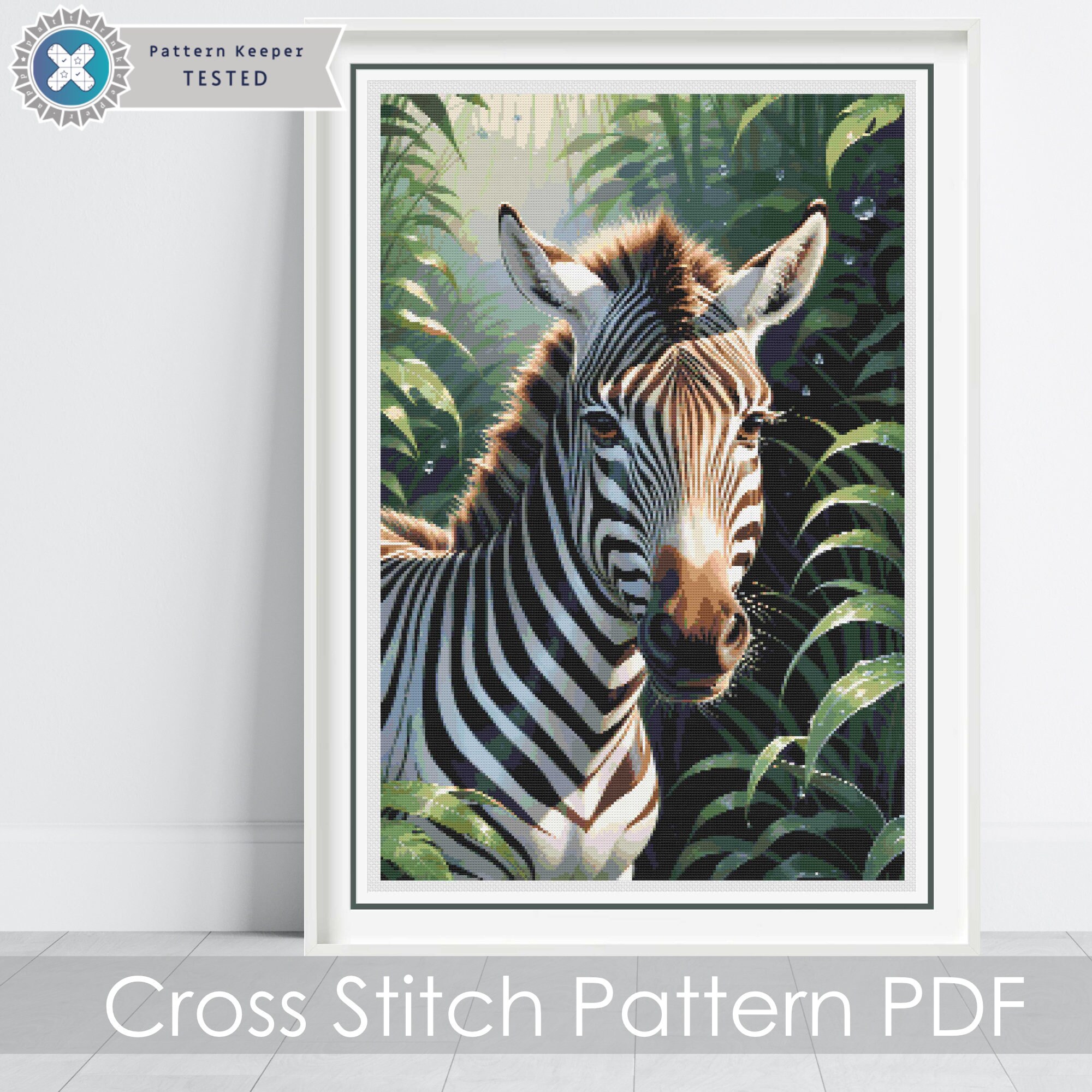 Zebra Cross Stitch Pattern / Full Coverage Wild Animals PDF Cross ...