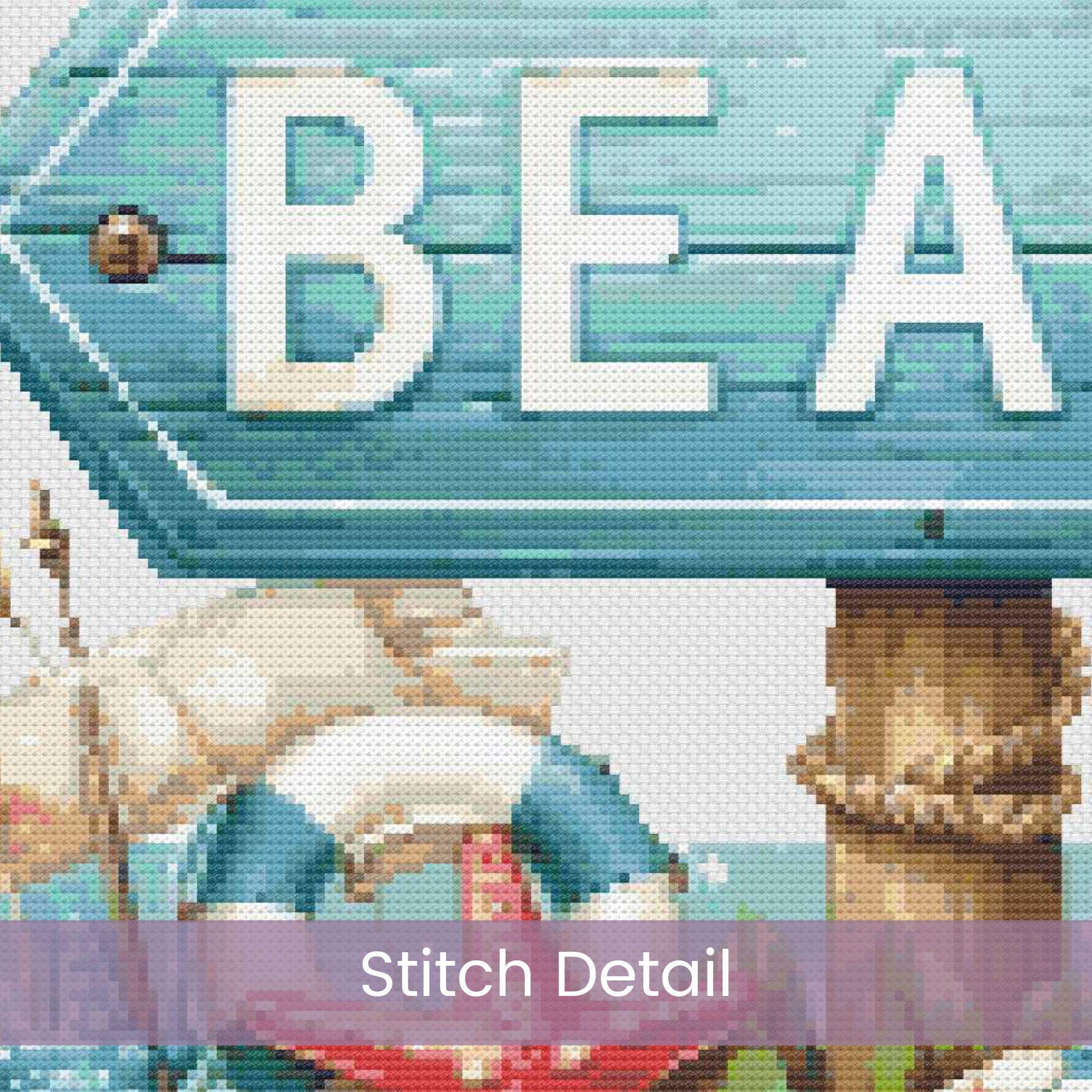Beach Signpost Cross Stitch Pattern, Coastal Pattern, Seaside Decor ...