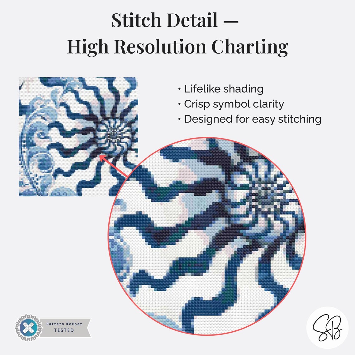 Delft Seashell Cross Stitch Pattern, Vintage Blue & White Pottery ...