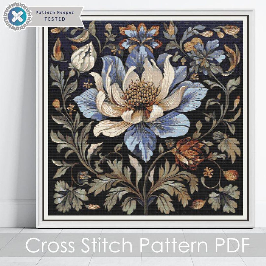 William Morris Inspiration Cross Stitch Pattern, William Morris Style ...