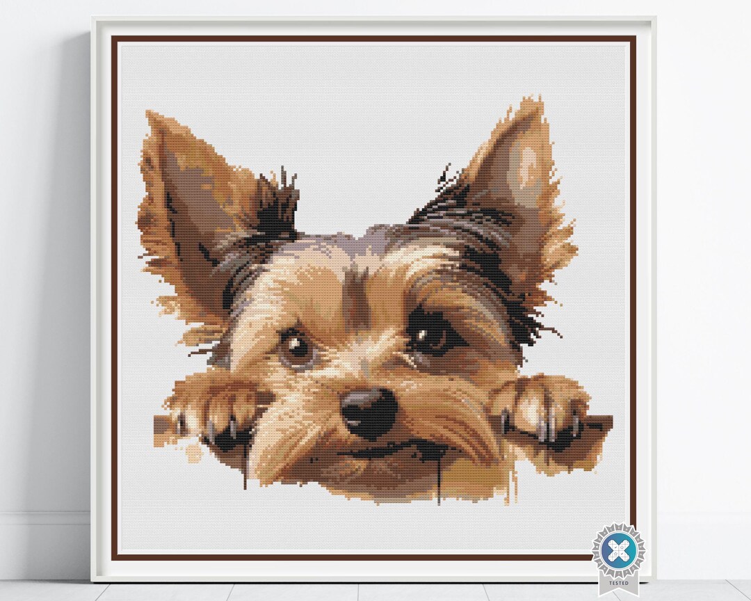 Yorkshire Terrier Cross Stitch Pattern, Yorkshire Terrier Embroidery ...