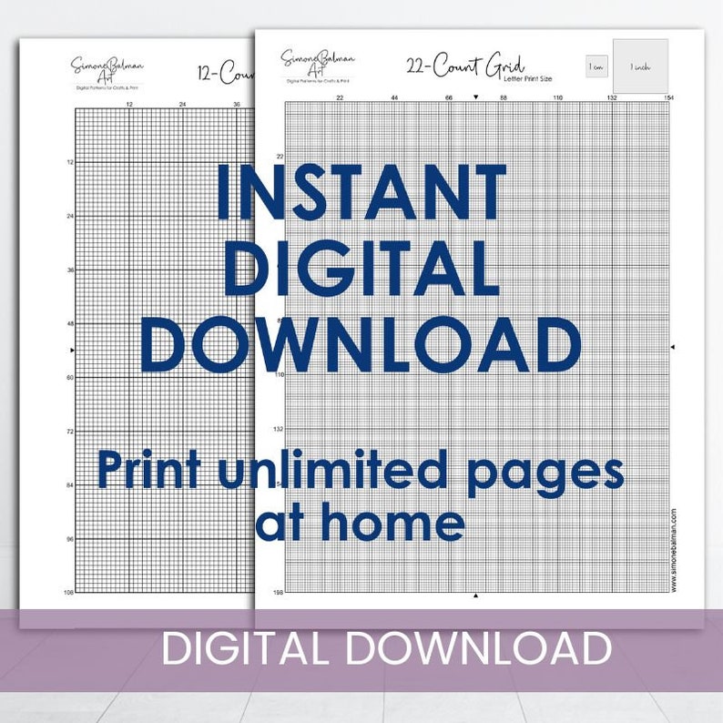 Printable Cross Stitch Graph Paper, Graph Paper for Cross Stitch 10, 11 ...