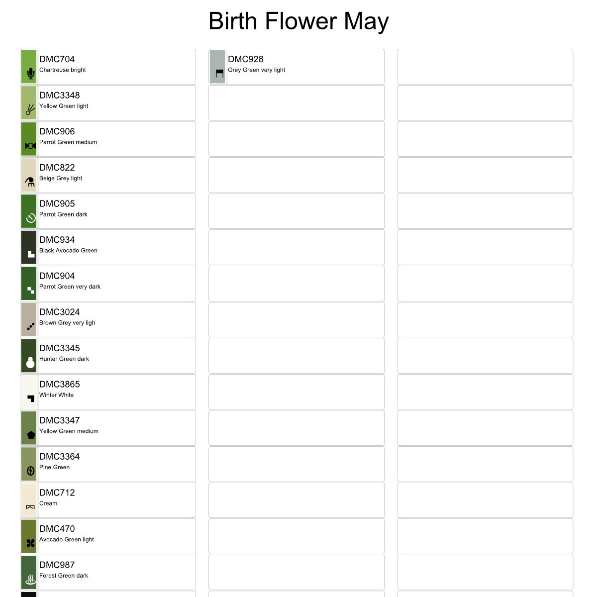 May Birth Month Flower Counted Cross Stitch Pattern, Lily-of-the-valley ...