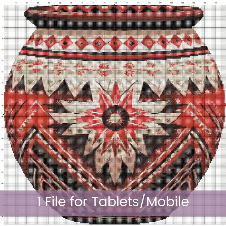 Native American Pot Cross Stitch Pattern, Tribal Art Design Cross ...