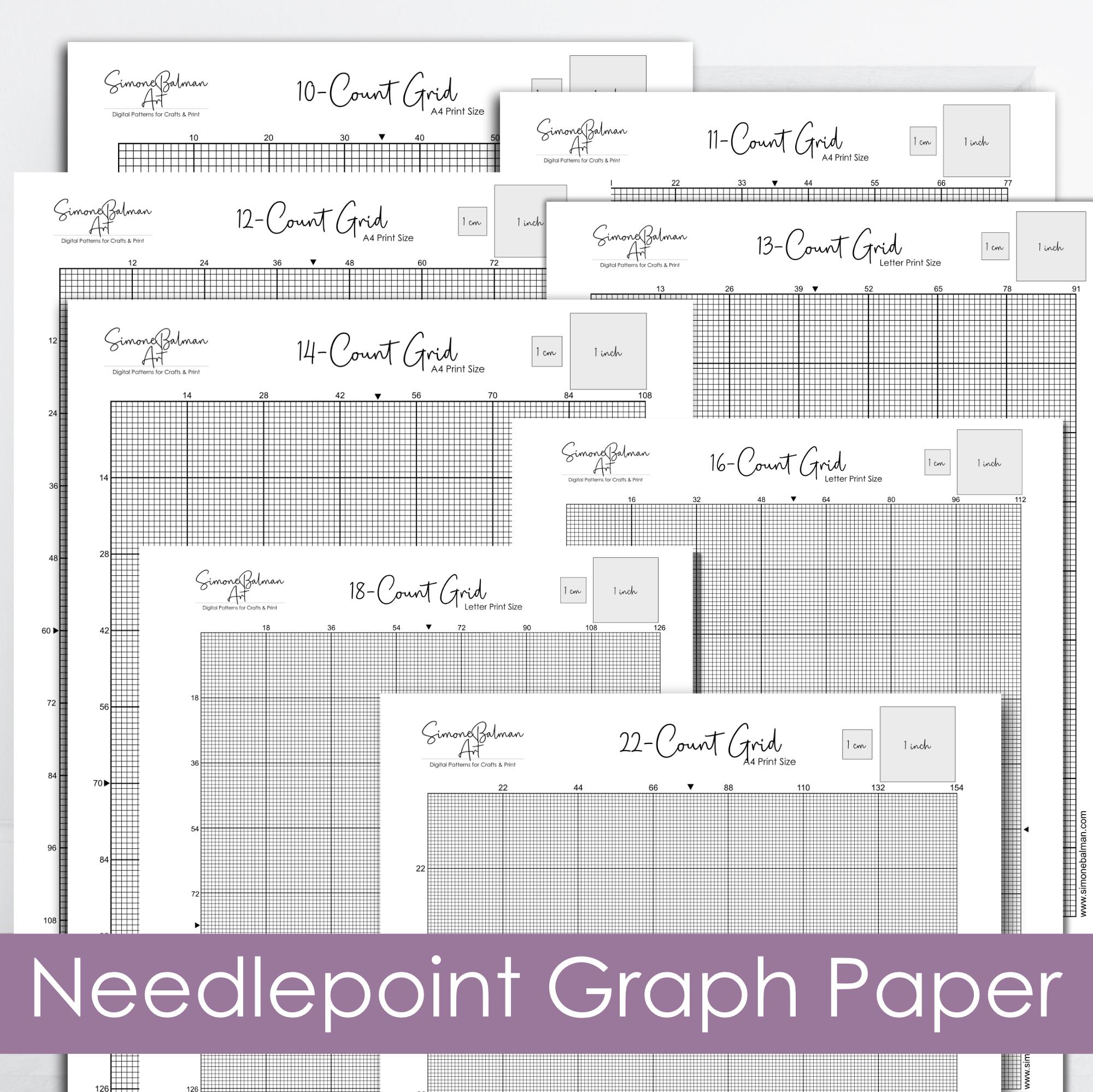Printable Cross Stitch Graph Paper, Graph Paper for Cross Stitch 10, 11 ...