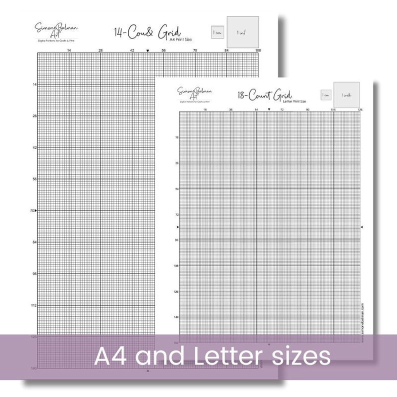 Printable Cross Stitch Graph Paper, Graph Paper for Cross Stitch 10, 11 ...