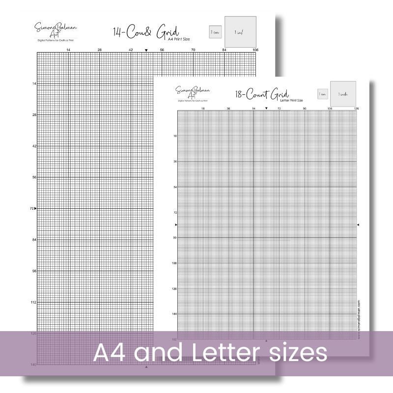 Printable Cross Stitch Graph Paper, Graph Paper for Cross Stitch 10, 11 ...