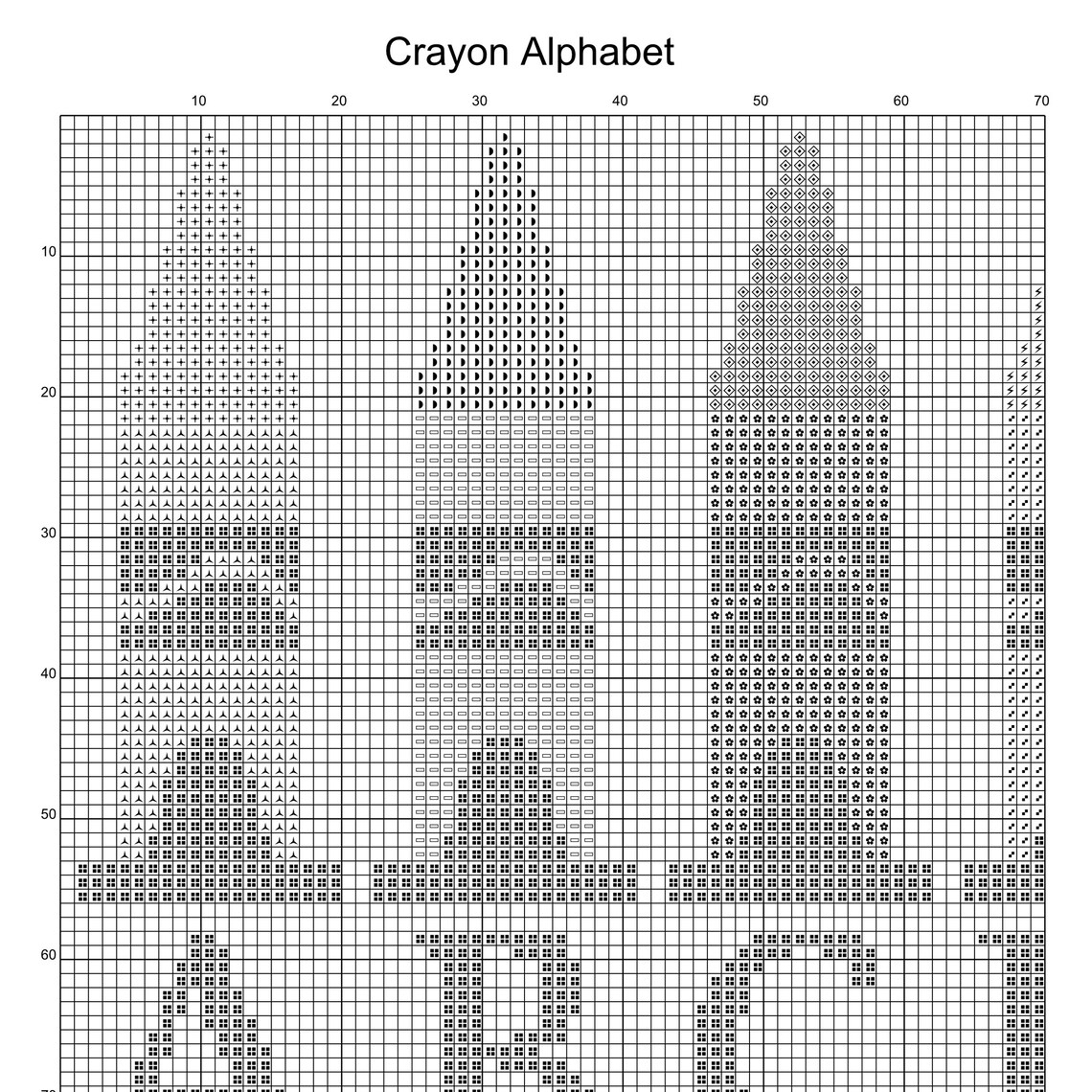 Crayon Alphabet Cross Stitch Chart / Digital PDF Pattern Download ...