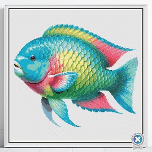 Tropical Fish Cross Stitch Pattern: Vibrant Ocean Life (digital PDF) - Etsy