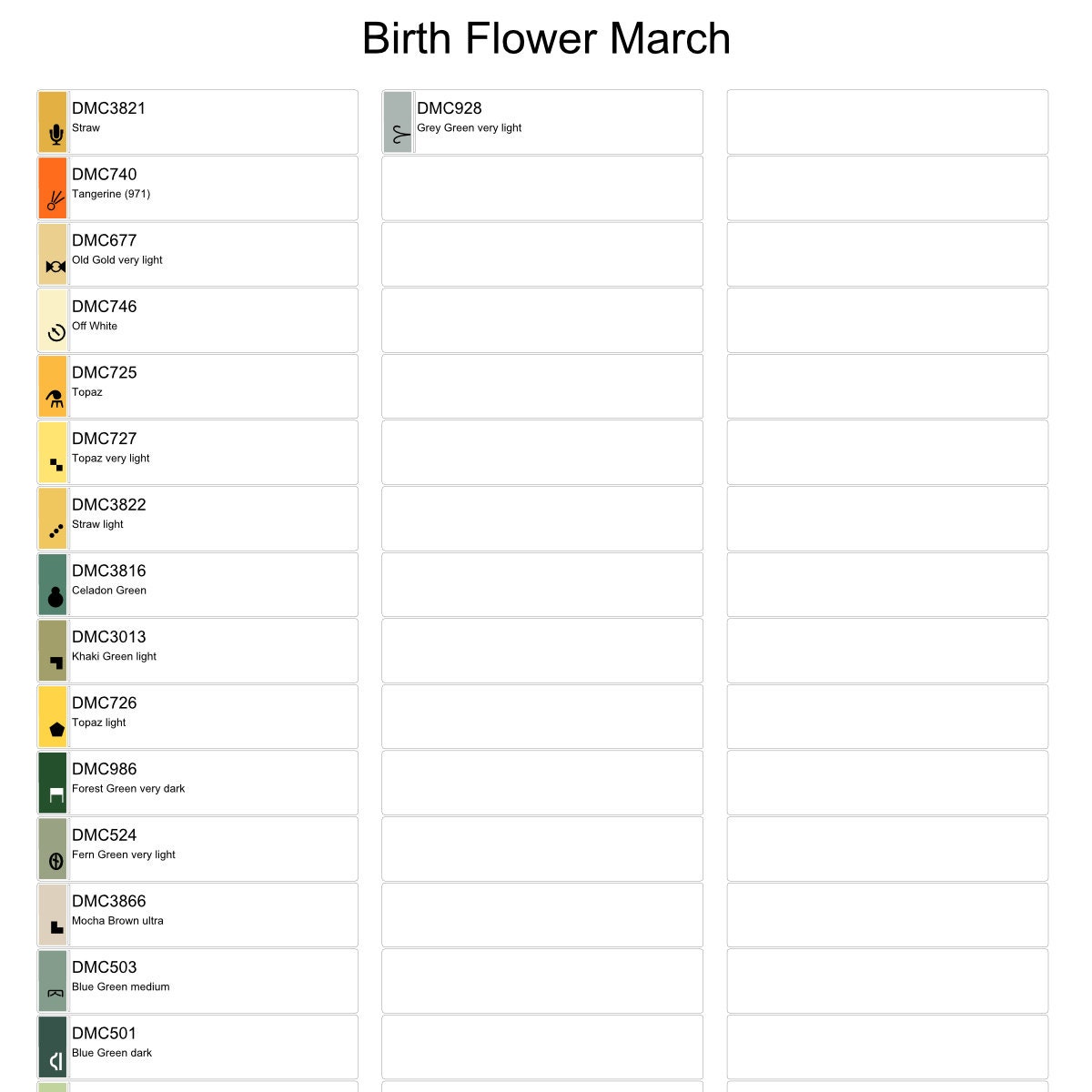 March Birth Month Flower Counted Cross Stitch PDF Pattern, Daffodil ...