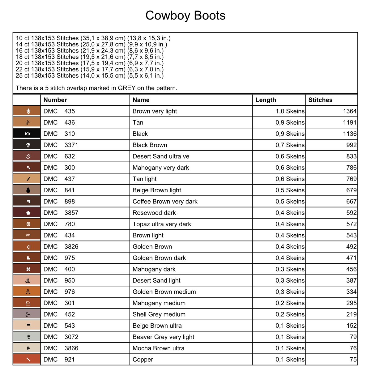 Cowboy Boots Cross Stitch Pattern / Vintage Cowboy Boots Digital PDF ...