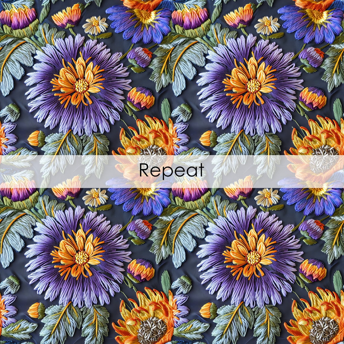 Aster Flowers Seamless Pattern Printable Seamless Digital Paper Pack ...