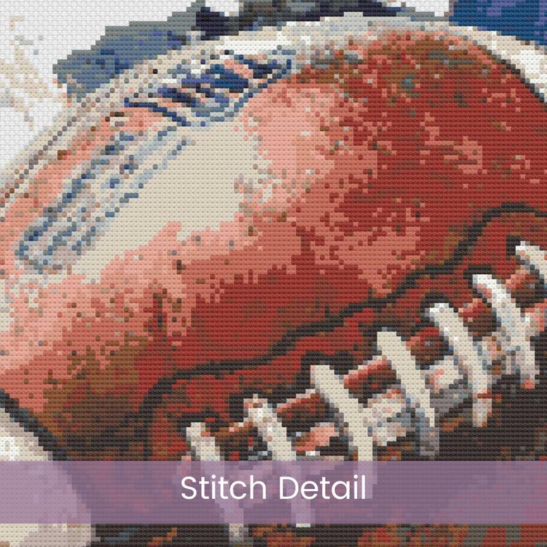 Watercolor Football Counted Cross Stitch PDF Pattern, Football Cross ...