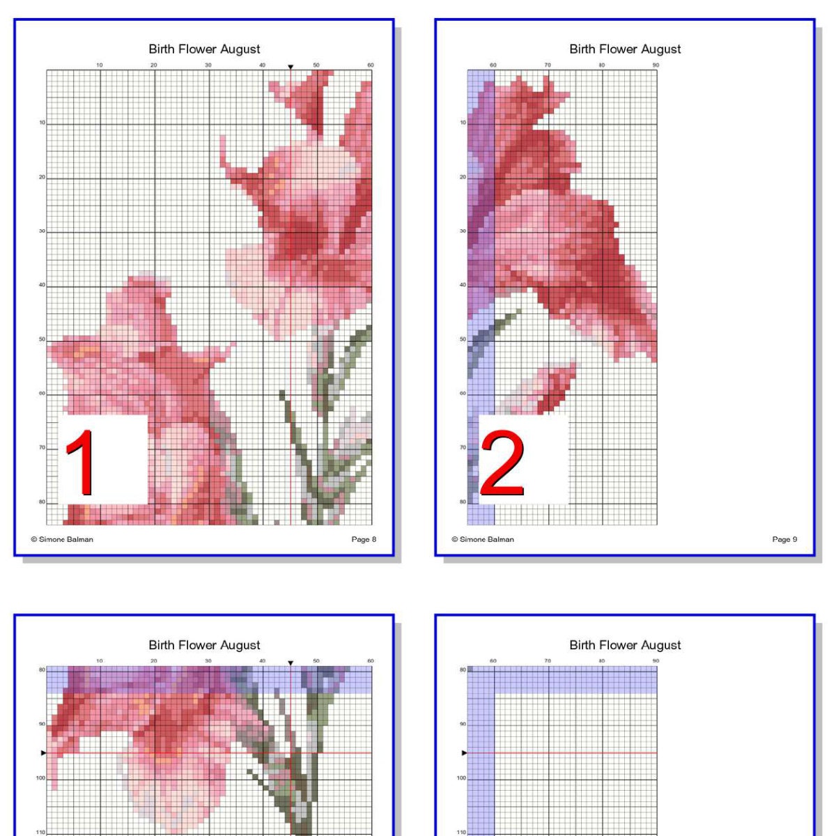 August Birth Month Flower Counted Cross Stitch Pattern, Gladiolus Cross ...