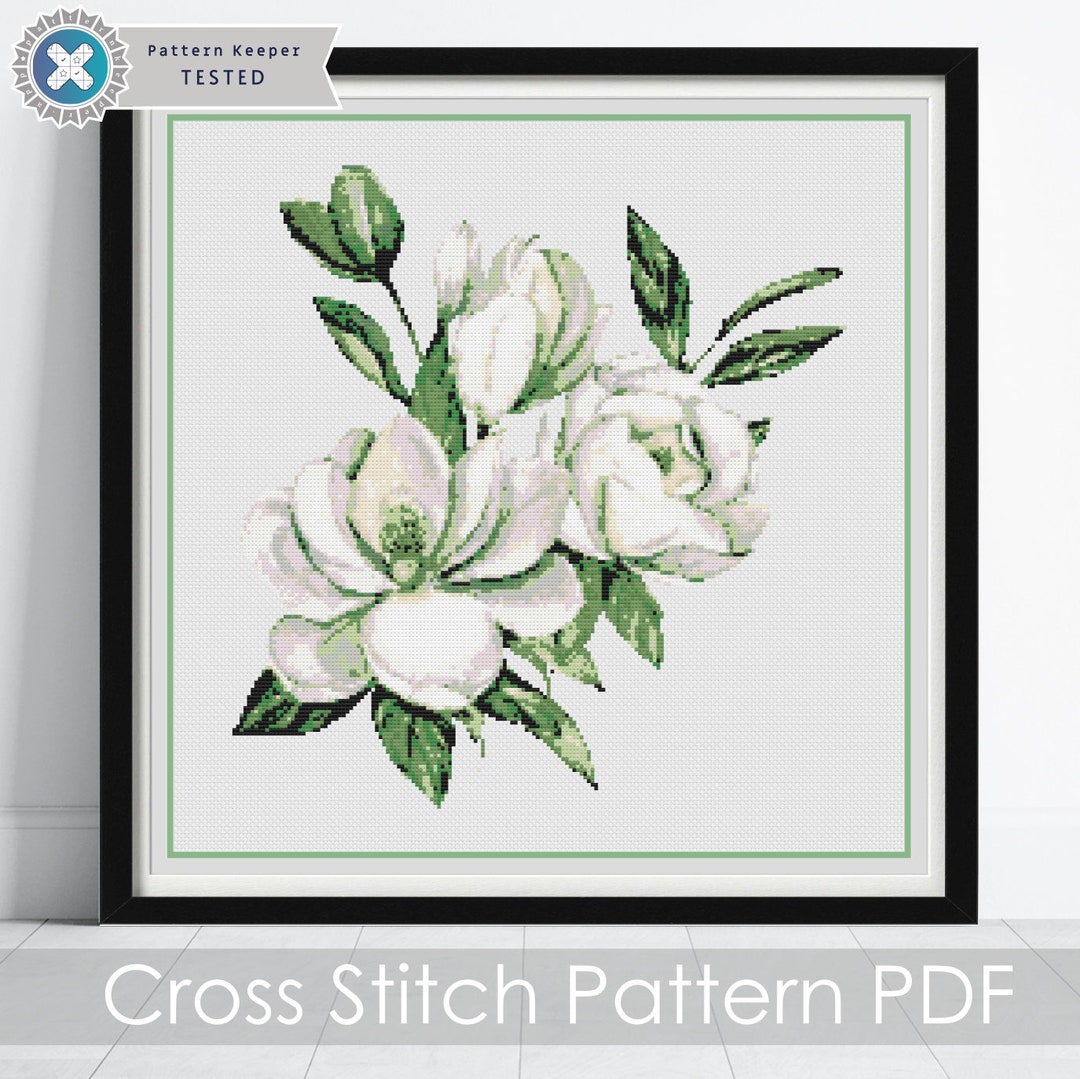Magnolias Cross Stitch Pattern / Magnolias Digital PDF Cross Stitch ...