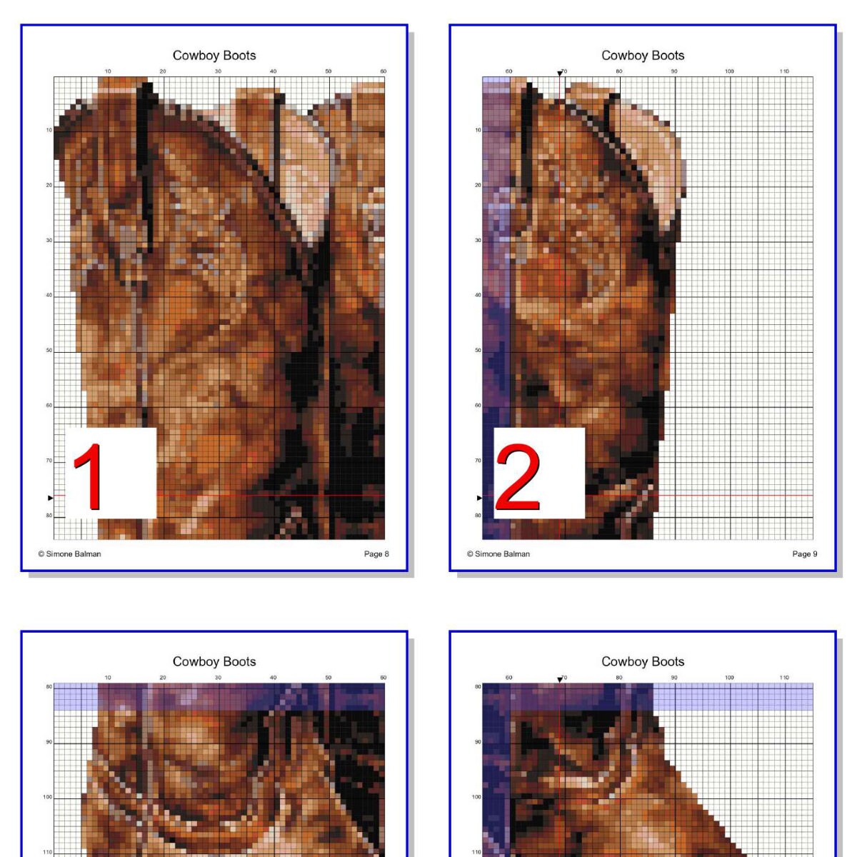 Cowboy Boots Cross Stitch Pattern / Vintage Cowboy Boots Digital PDF ...