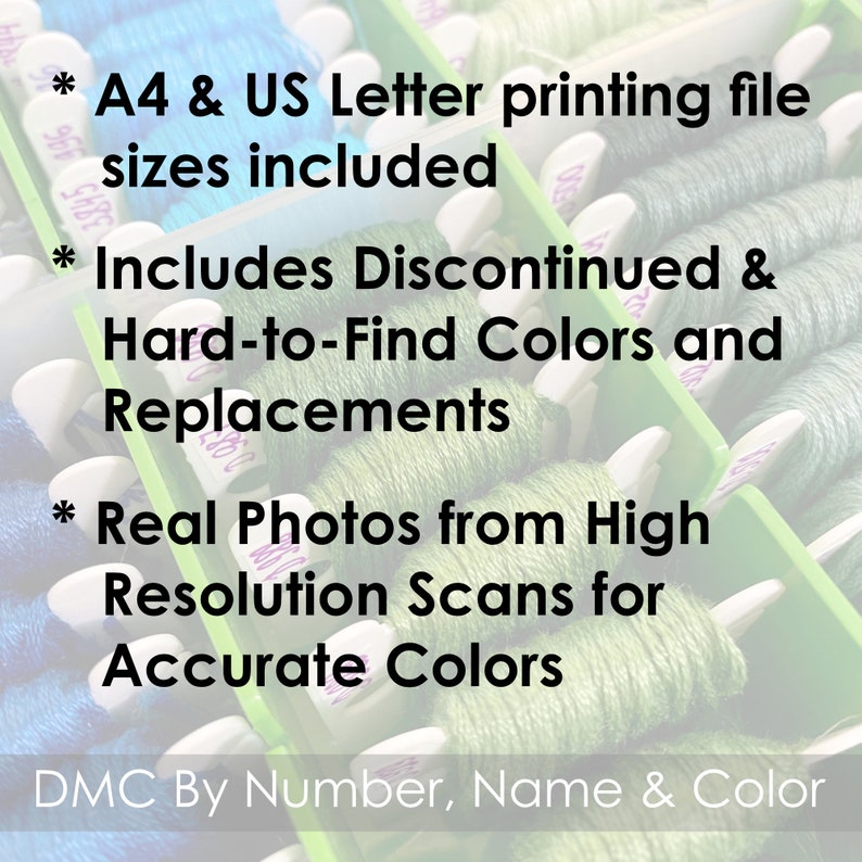 DMC Thread Color Charts: Printable Inventory Tracker (PDF Download) - Etsy