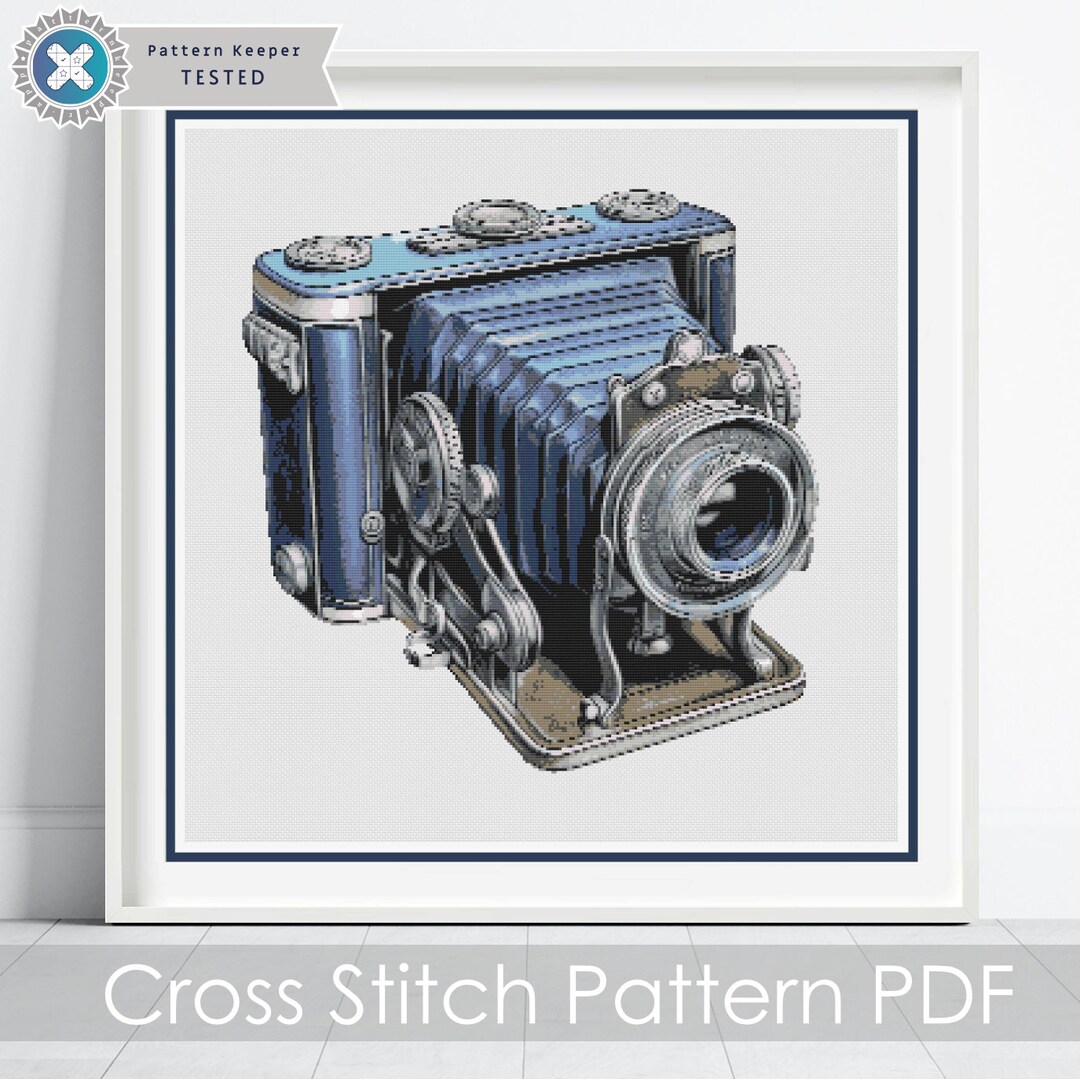 Vintage Camera Cross Stitch Pattern / Old Camera Digital PDF Cross ...