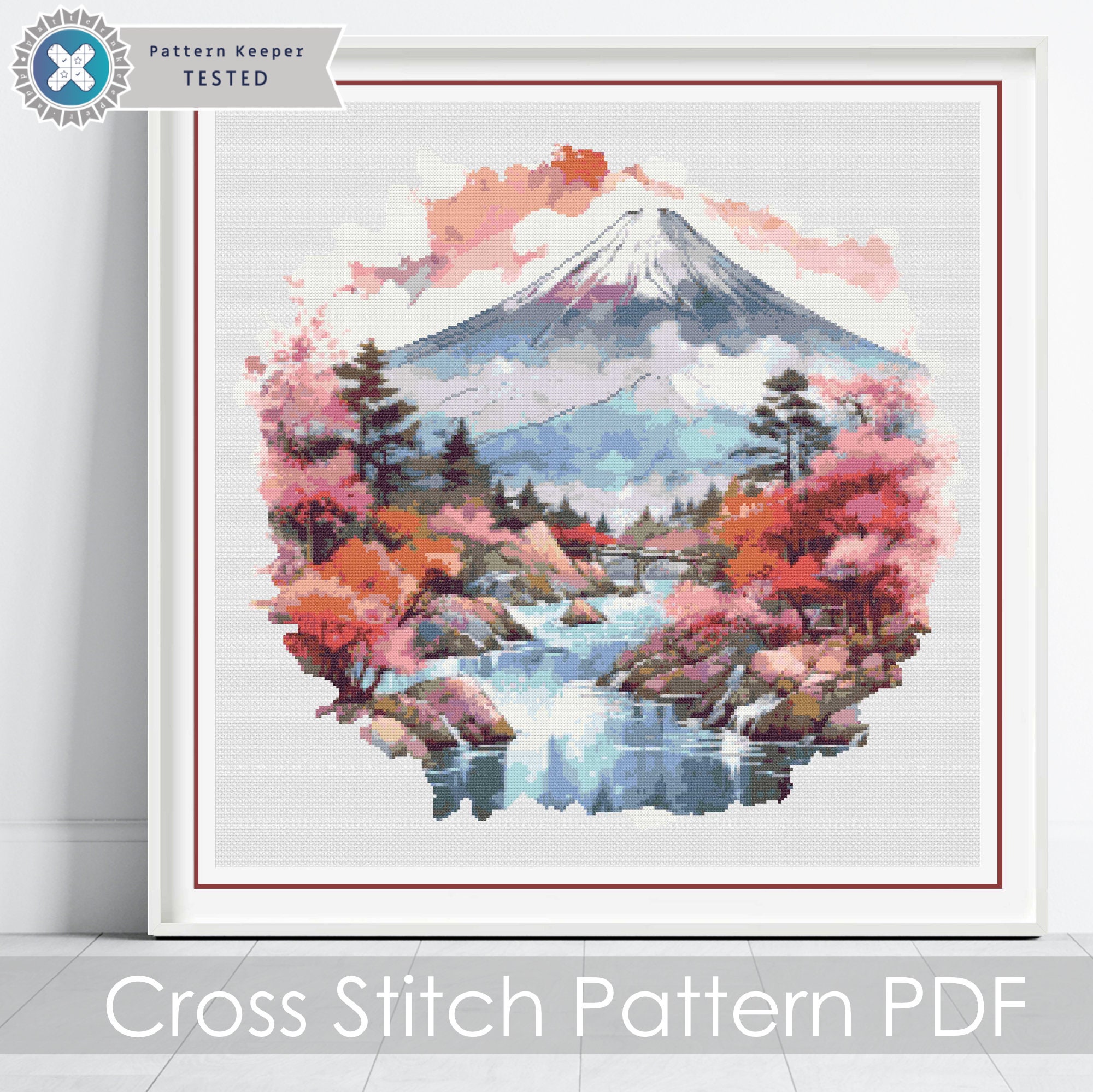 Mount Fuji Japan Cross Stitch Pattern / Japan Mt Fuji Digital PDF Cross ...
