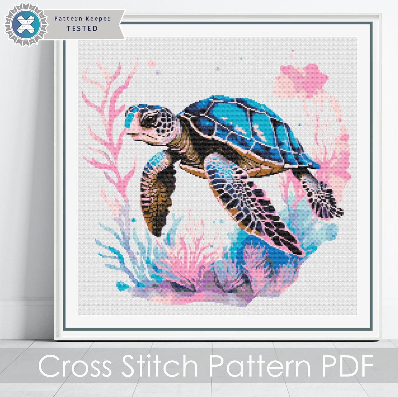 Sea Turtle Cross Stitch Pattern / Cute Sea Turtle Digital PDF Cross ...