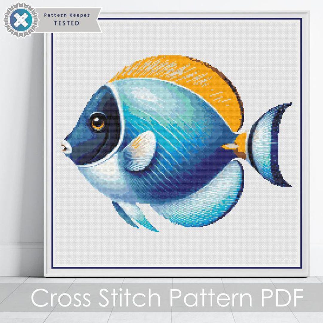 Tropical Fish Cross Stitch Pattern Vibrant Ocean Life Design Digital ...